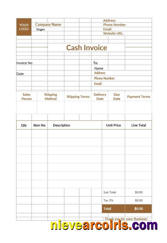 Cash Invoice - Neveria Arcoiris